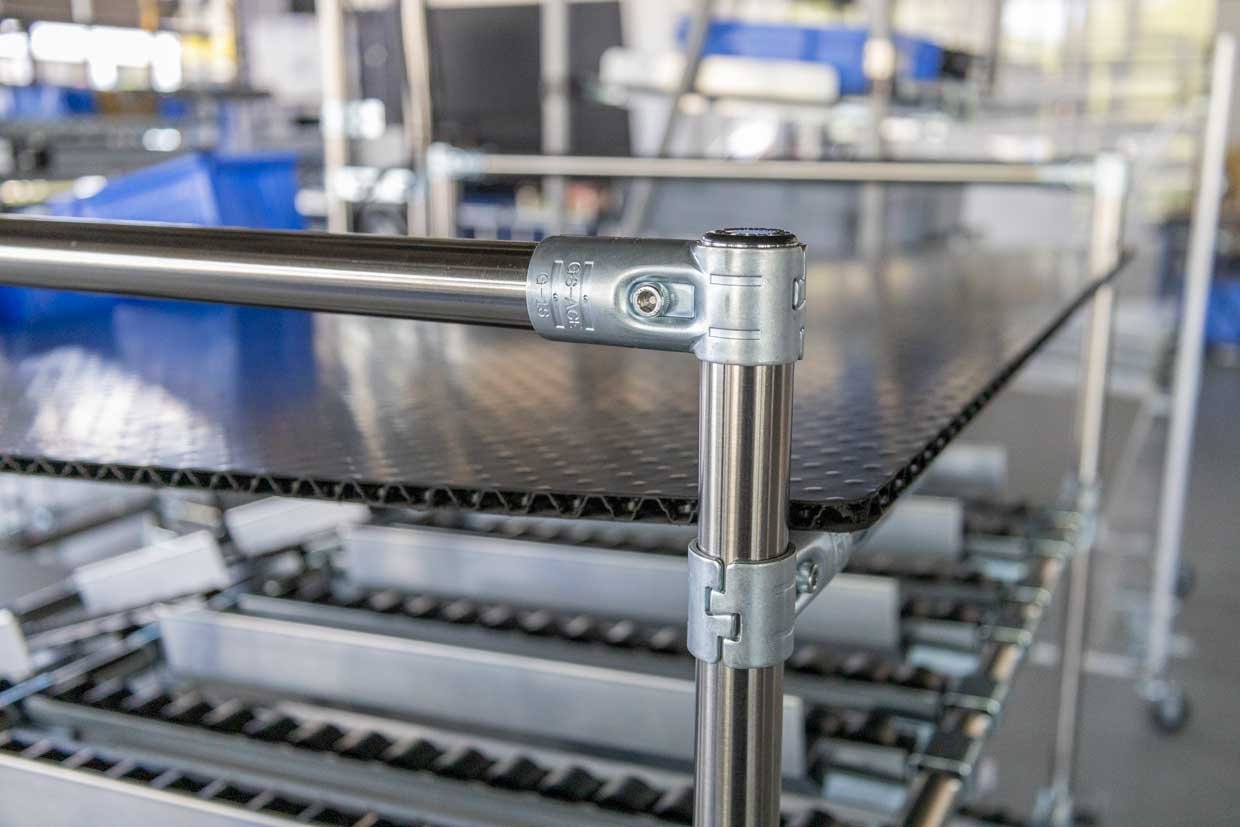 Rohrstecksystem Stahl für Lean Production | BeeWaTec